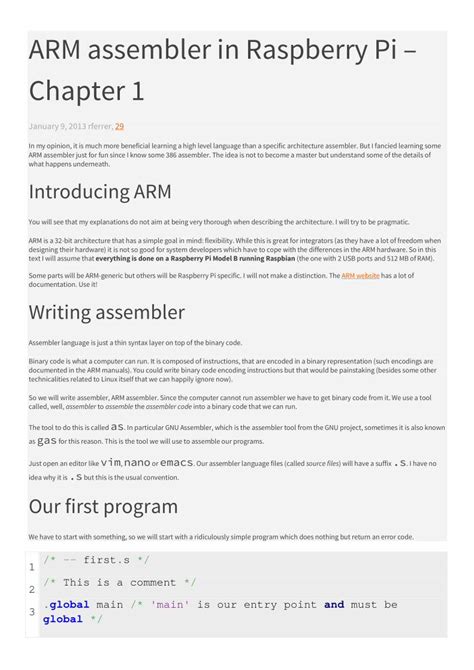 Pdf Arm Assembler In Raspberry Pi Dokumentips