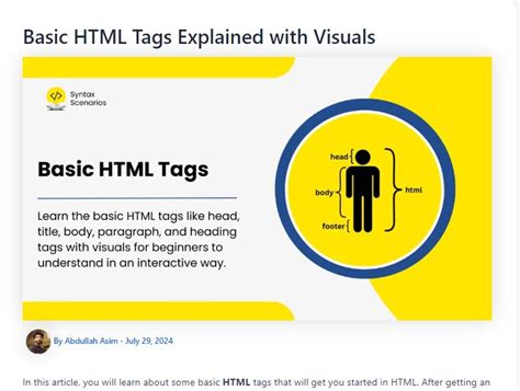 Muhammad Abdullah Asim On Linkedin Html Webdevelopment Newarticle