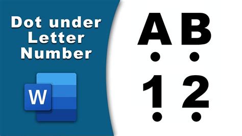 How To Insert A Dot Under A Letter Or Number In Microsoft Word