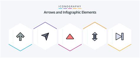 Arrow 25 FilledLine Icon Pack Including Last End Up Down Arrows 19671446 Vector Art At Vecteezy