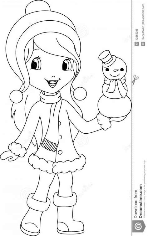 Раскраски Девочка в зимней одежде 14 шт скачать или распечатать бесплатно 17682