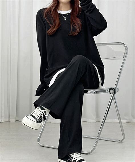 찰랑 스판 와이드 세트 ️짱좋은스판 👍가성비갑 트레이닝세트 츄리닝세트 와이드팬츠 스판바지 밴딩팬츠 트레이닝바지 봄옷 봄 무지