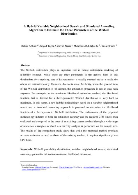 pdf a hybrid variable neighborhood search and simulated annealing
