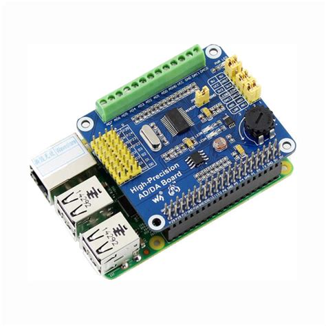 Шилд прецизійного АЦПЦАП для Raspberry Pi від Waveshare купити в Києві та Україні