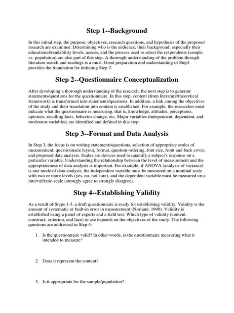 Questionnaire Reliability And Validity Validity Statistics Level