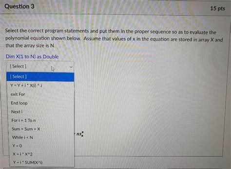 Solved Select The Correct Program Statements And Put Them In