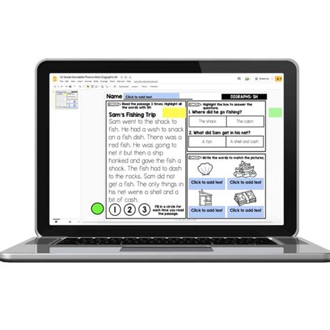 Digital 1st Grade Decodable Phonics Passage Digraphs Sh Lucky
