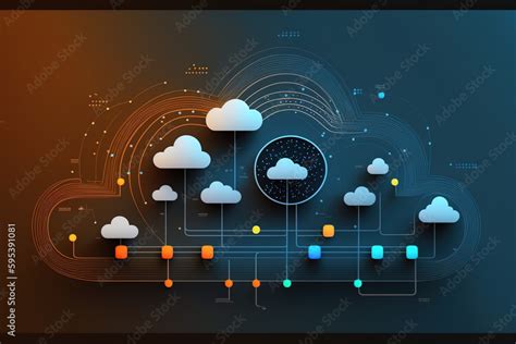 Cloud Networking Automation Cloud Managed Ai Generated Art For Business And Technology Stock