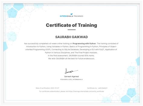 completed programming with python with internshala saurabh gaikwad posted on the topic linkedin