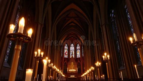 Church Interior Gothic Architecture Stained Glass Religious Faith