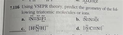 Solved 7 116 Using VSEPR Theory Predict The Geometry Of The Chegg Com