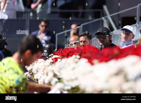Carlos Alcaraz With Juan Carlos Ferrero During The Mutua Madrid Open