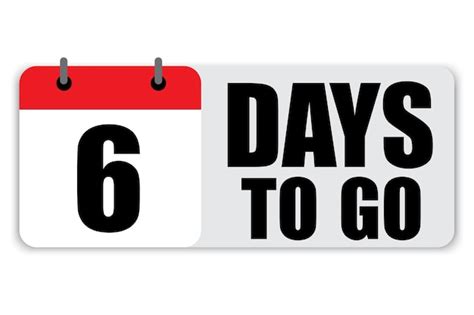 Premium Vector Countdown Calendar Icon Number Six Focus Bold 6 Days