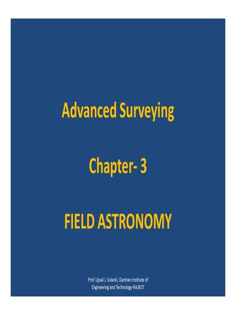 Field Astronomy Pdf Longitude Latitude