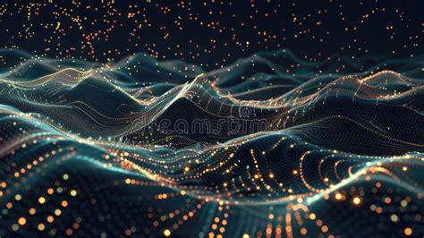 Futuristic Digital Waveform Background With Glowing Particles For A Techsavvy Aesthetic Aig53m