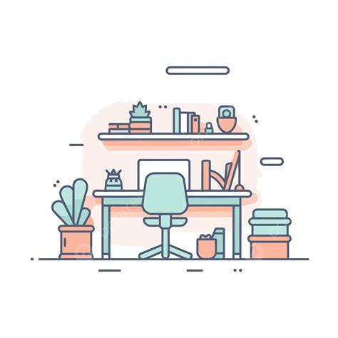 사무실의 라인 디자인 벡터 직장 직계 아이콘 평면 아이콘 Png 일러스트 및 벡터 에 대한 무료 다운로드 Pngtree