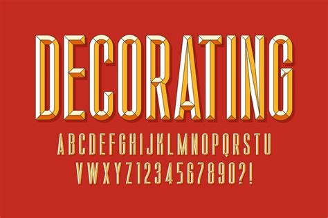 원래 문자 디자인 끌 알파벳 스타일의 문자와 숫자 프리미엄 벡터