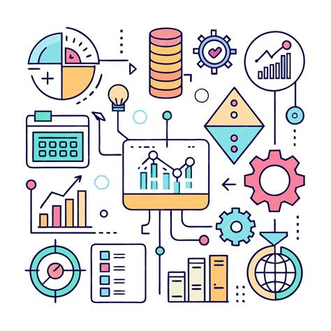 Data Analysis And Growth With Charts Graphs And Icons Premium Ai Generated Vector
