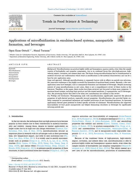 Applications Of Microfluidization In Emulsion Based Systems