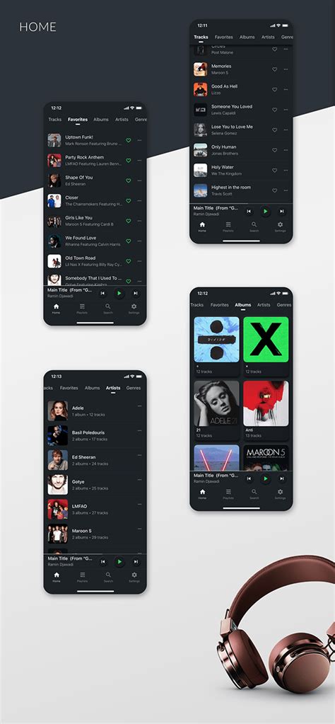 Music Player Mobile App UX UI Design Behance