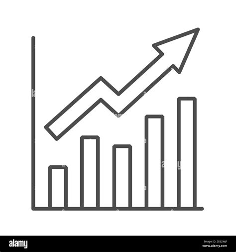 Growth Graph Thin Line Icon Business Concept Infographic Sign On White Background Financial