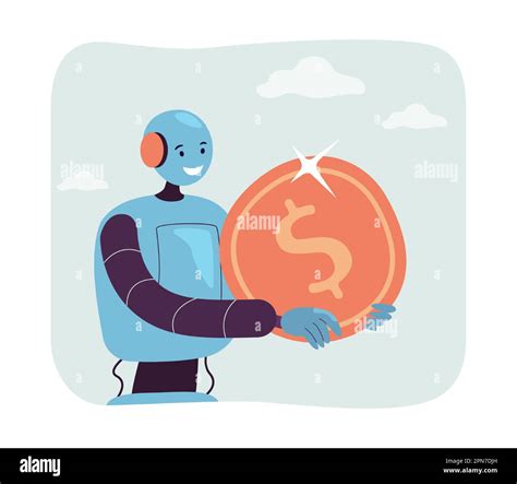 Trading Tiny Robot Holding Dollar Coin Stock Vector Image And Art Alamy