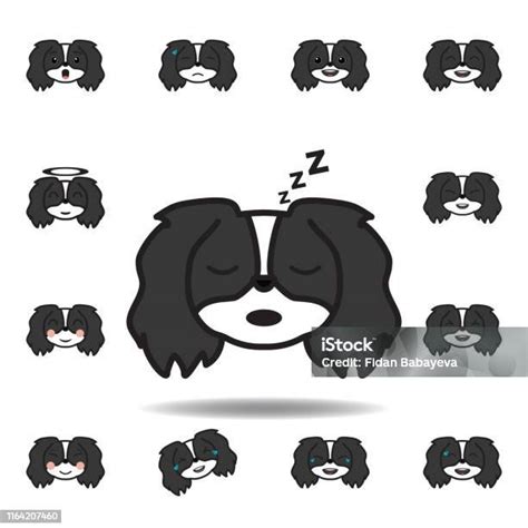 북경 이모티콘 피곤 멀티 컬러 아이콘 북경 이모티콘 그림 아이콘의 집합입니다 표지판 기호는 웹 로고 모바일 앱 Ui Ux에