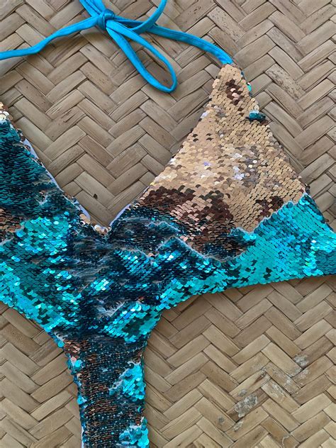 Mermaid Sparkle Sequin Swimsuit Festival Outfit Flip Sequins Two