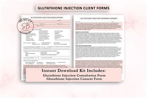 Glutathione Injection Consent Form Shesbackatit Printable Spa Salon And Esthetician Client