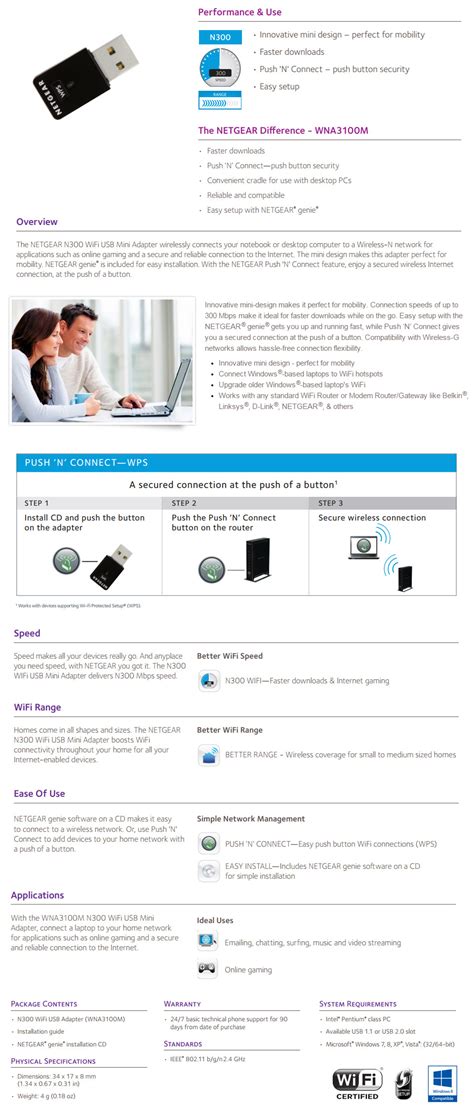 Buy Netgear WNA3100M USB WiFi Mini Adapter WNA3100M PC Case Gear Australia