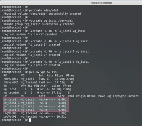 How To Create And Setup LUNs Using LVM In ISCSI Target Server On RHEL