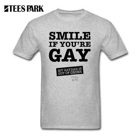 Funny Tee Shirts Smile If Youre Gay Adult T Shirt Gay Pride Crew Neck Short Sleeve T Shirt