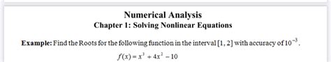 Solved Numerical AnalysisChapter Solving Nonlinear Chegg Com