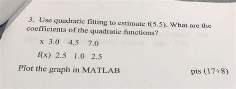 Solved Use Quadratic Fitting To Estimate F55 What Are