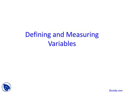defining and measuring variables research methods lecture slides
