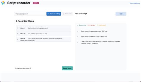script recorder ui · issue 87 · elastic synthetics recorder · github