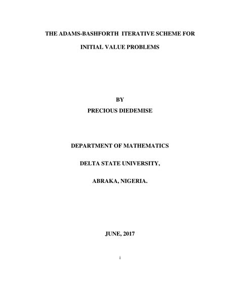 Pdf The Adams Bashforth Iterative Scheme For Initial Value Problems