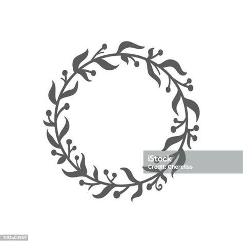 크리스마스 화환입니다 월계수 화환 초대장 엽서 포스터 등을 위한 손으로 그린 벡터 라운드 프레임 벡터 일러스트레이션 0명에 대한