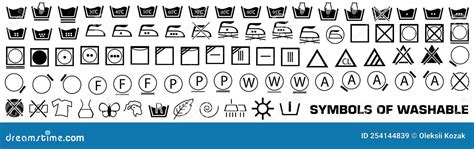 Icon Set Of Laundry Symbols Vector Illustration Stock Vector Illustration Of Laundromat