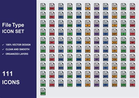 File Type Icon Set 34457741 Vector Art At Vecteezy