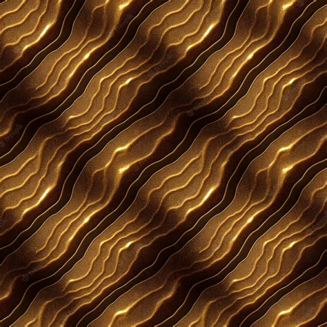 Premium Photo Gold Metallic Abstract Dynamic Seamless Pattern