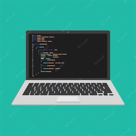 Premium Vector Programming Web Development Concept Code On The Screen Laptop Flat Vector