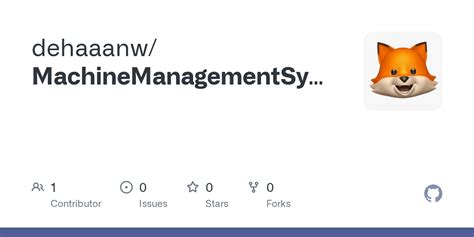 Github Dehaaanwmachinemanagementsystem