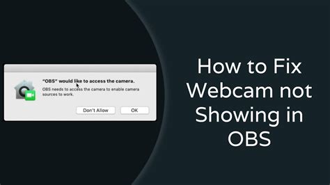 How To Fix Webcam Not Showing In OBS Mac OS MacOS Mac OSX Founder At Work