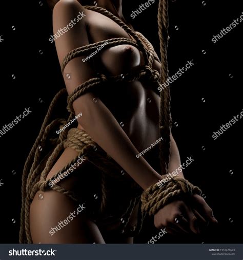 Naked Woman Tied Rope Isolated View Stock Photo Shutterstock