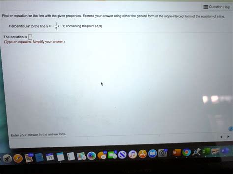 Solved Question Help Find An Equation For The Iine With The Given