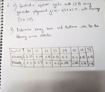 Answered A Construct A System Cyclic Code Bartleby