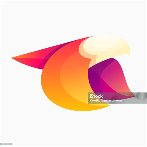 벡터 일러스트 레이 션 이글 그라디언트 다채로운 스타일 갈색에 대한 스톡 벡터 아트 및 기타 이미지 갈색 개념 고리 발톱 Istock