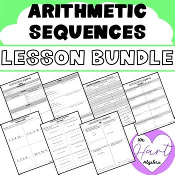 Arithmetic Sequences Full Lesson Bundle By We HART Algebra TPT