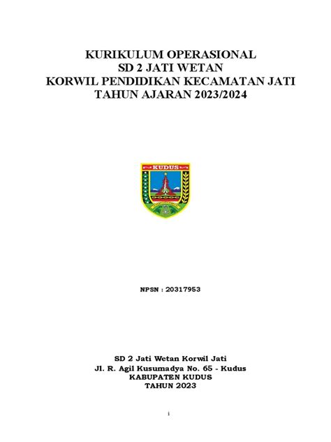 Kosp Sd Korwil Jati 2023 2024 Sudah Edit Pdf